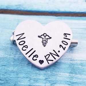 Heart Nursing Pin RN Pin BSN Pin Personalized Pin for Nurse Pinning ...