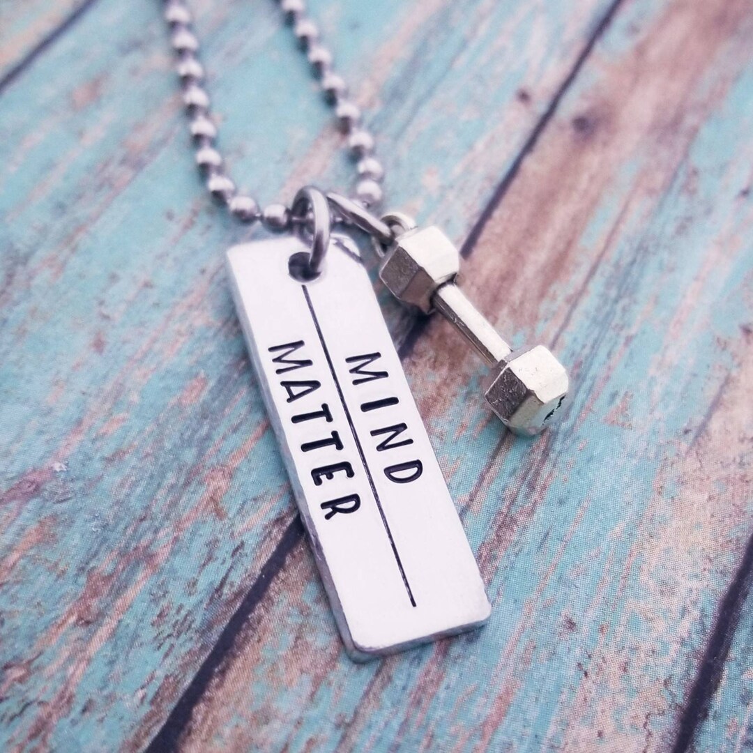 Mind Over Matter Barbell Necklace - Etsy