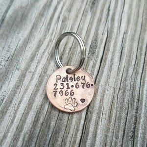 Penny Dog ID Tag - Hand Stamped Penny - Custom Made Pet ID - Pet ...