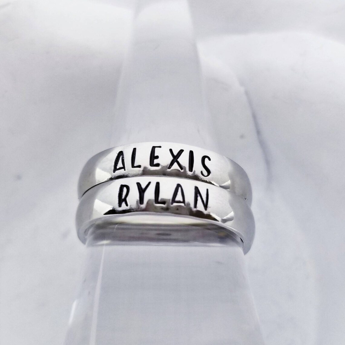 Personalized Memorial Ring Stainless Steel Stacking Name - Etsy