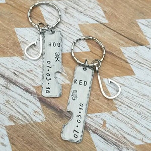 Hooked Bride & Groom Keychain Set of 2 - Wedding Gift - Bridal Shower ...