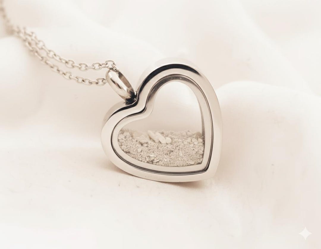 Heart Cremation Locket Necklace Clear Glass Filling Kit Included - Etsy
