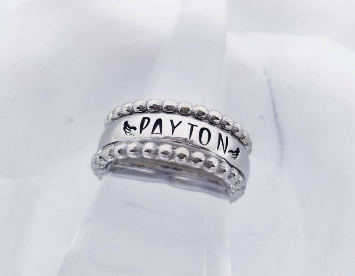 Personalized Memorial Ring Stainless Steel Stacking Name - Etsy
