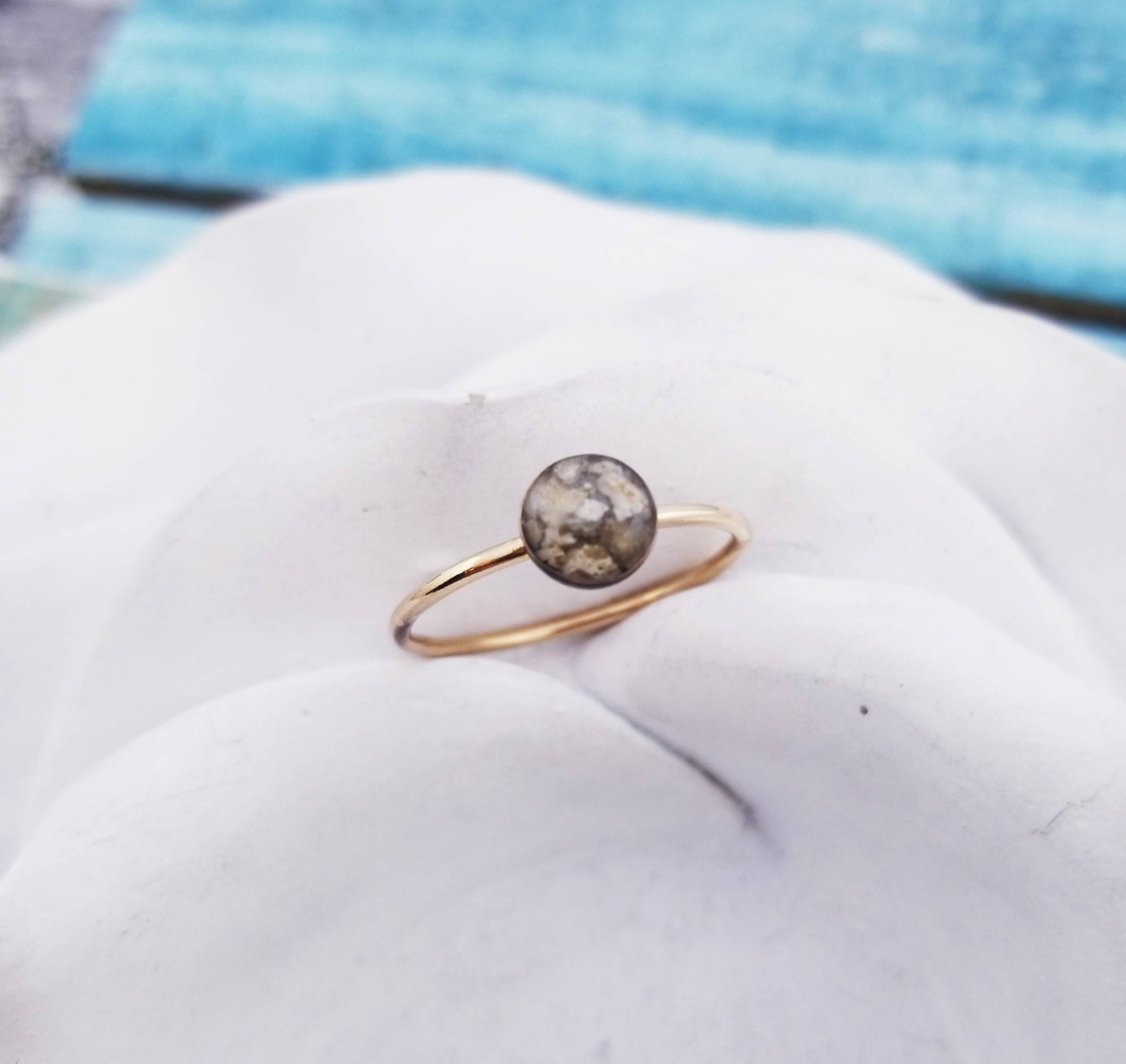 Gold Cremation Ring Stacking Rings Memorial Ring Pet Loss Gift | Etsy