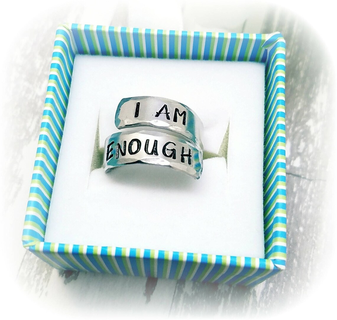 I AM ENOUGH Wrap Ring Custom Ring Adjustable Wrap Ring - Etsy