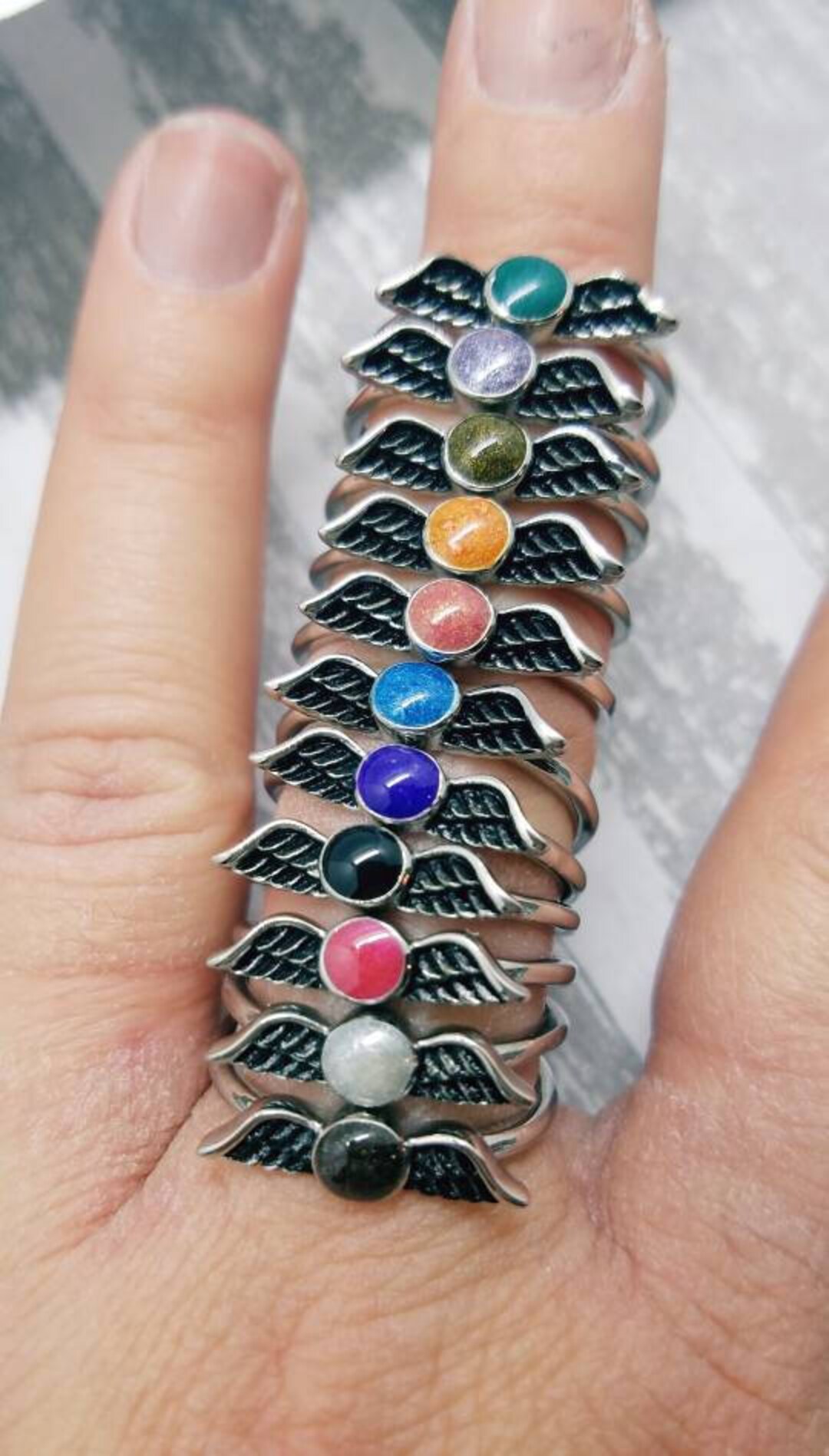 Cremation Ring - Angel Wing Ring for Pet's Ashes - Custom Memorial Ring ...