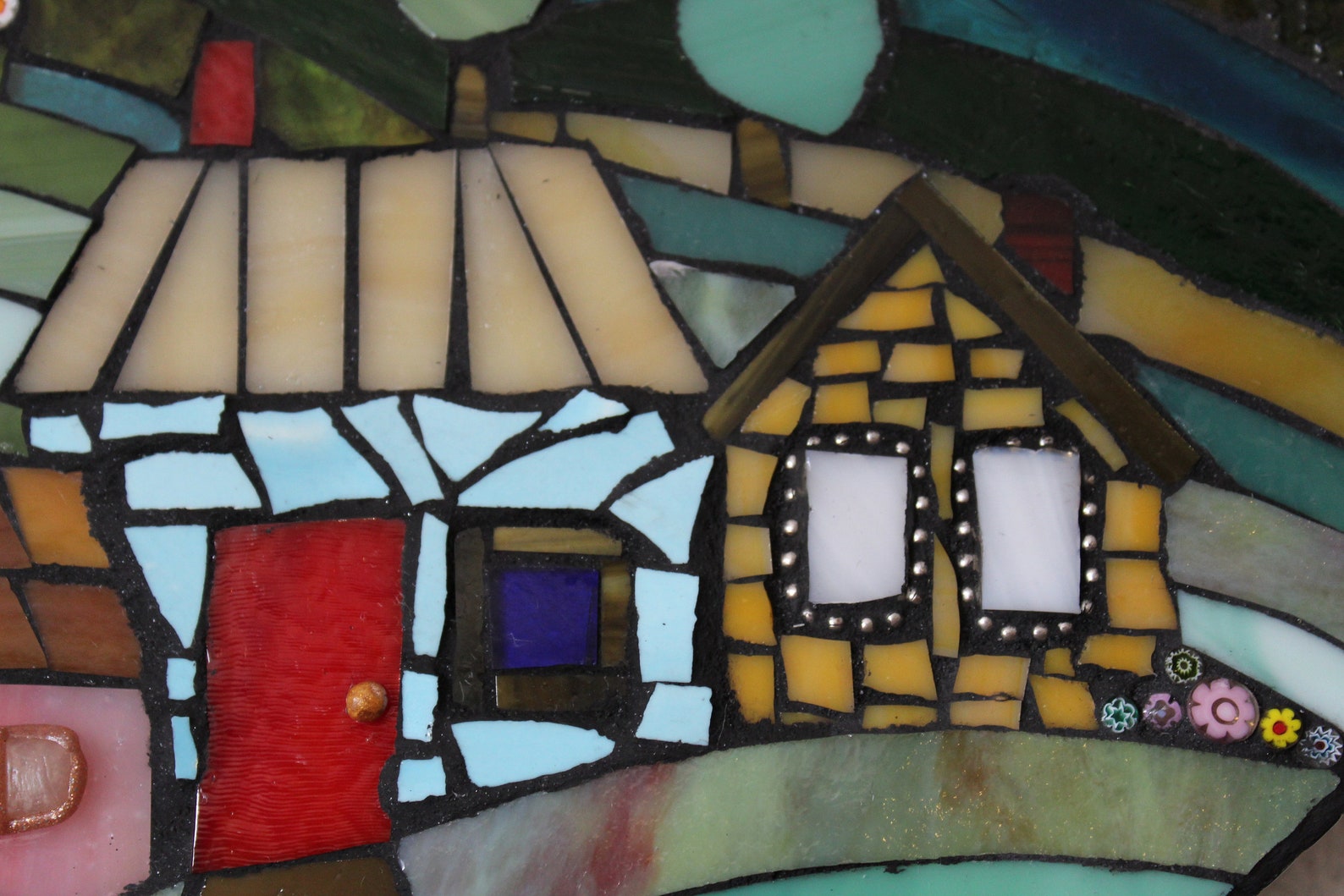 Mosaic Village Wall Decor | Etsy