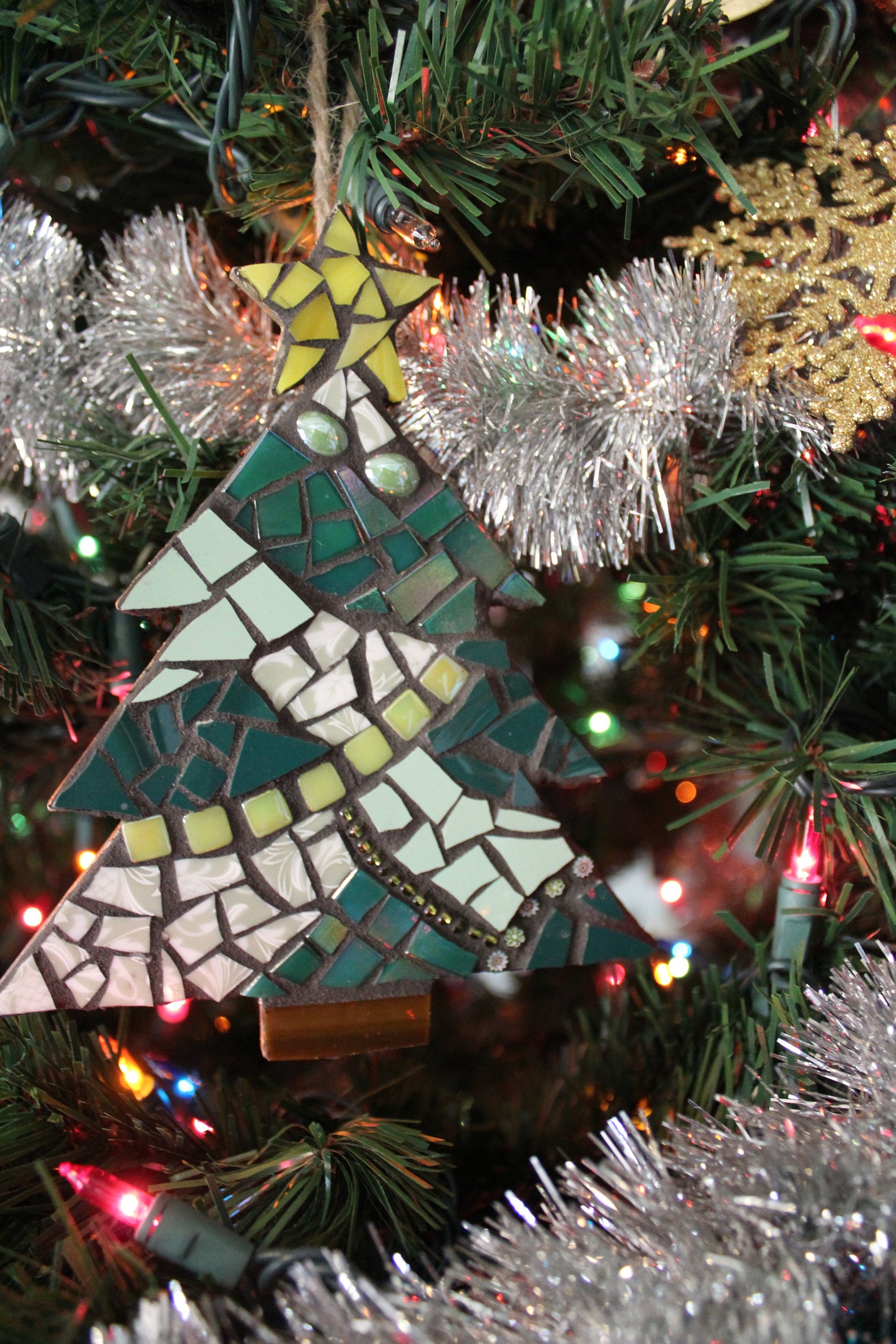 Mosaic Christmas Tree/Ornament/Christmas/Mosaic/Handmade | Etsy