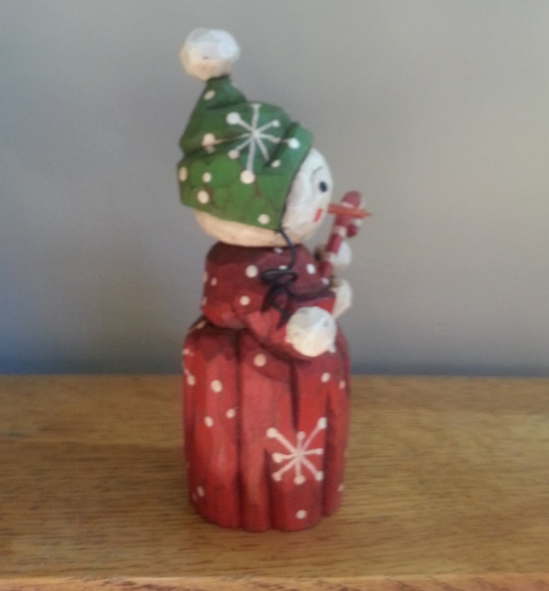 Snow Girl Primitive Folk Art Woodcarving | Etsy