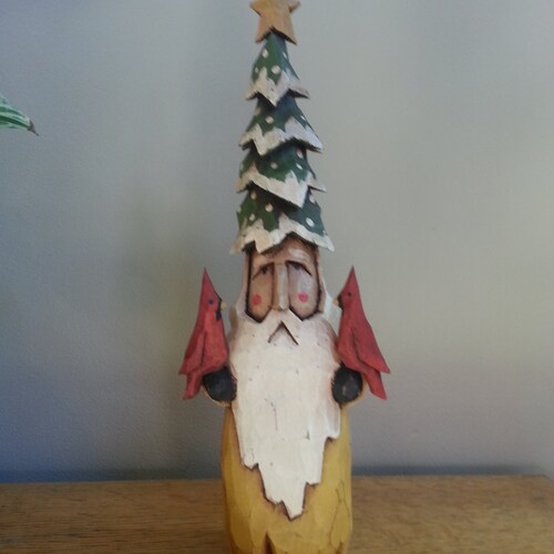 Cardinal Santa Primitive Folk Art Woodcarving - Etsy