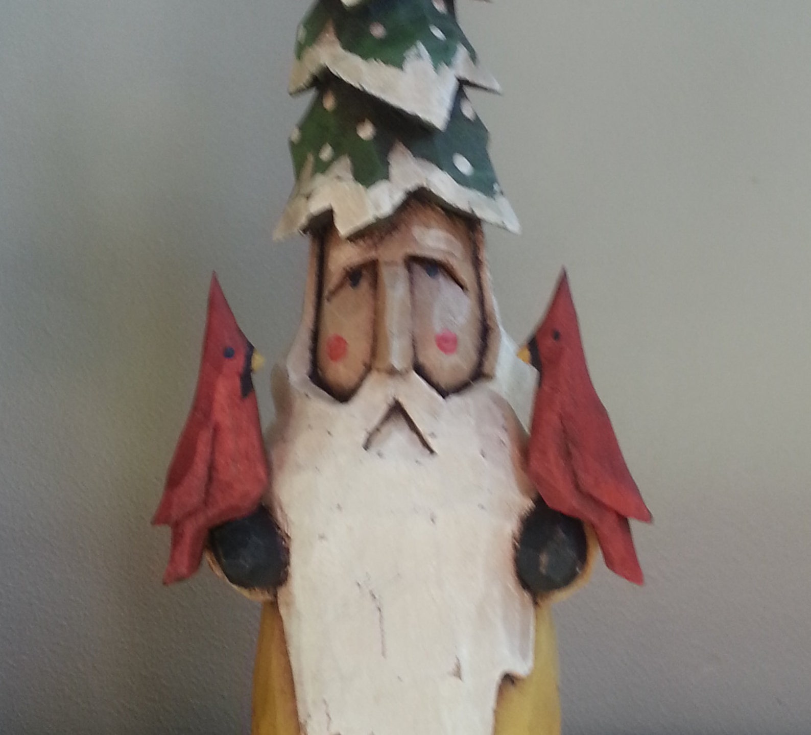 Cardinal Santa Primitive Folk Art Woodcarving - Etsy