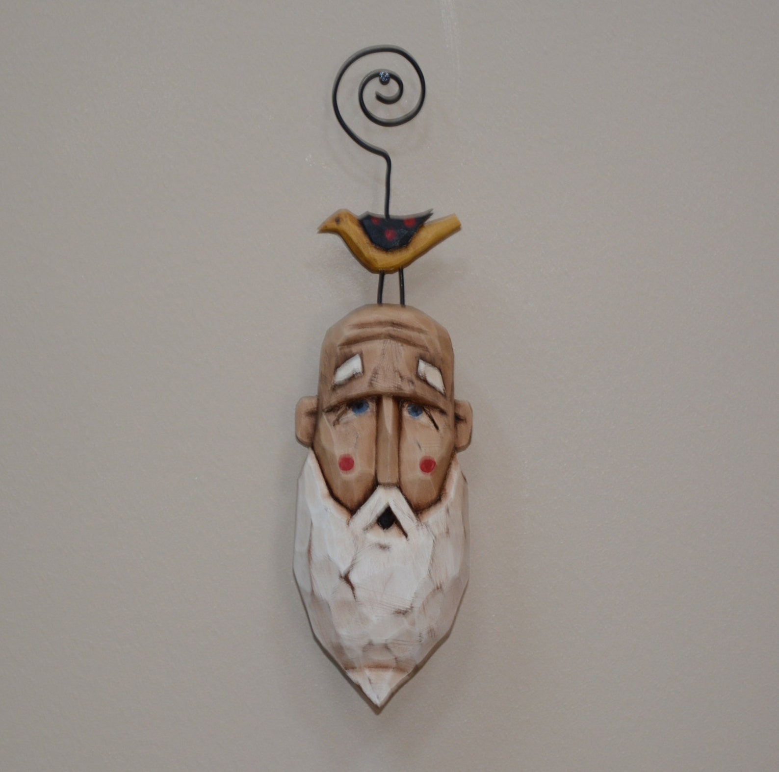 Santa Head Primitive Folk Art Christmas Ornament - Etsy
