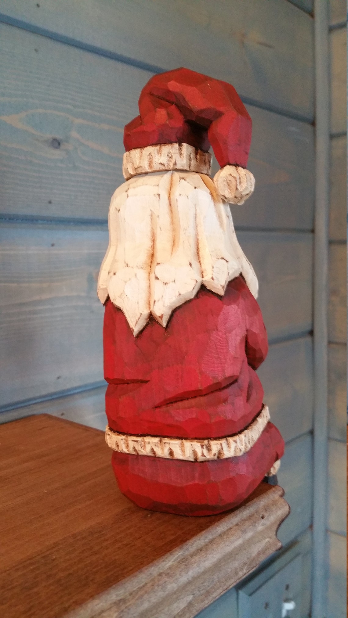 Sitting Santa Primitive Folk Art Woodcarving - Etsy