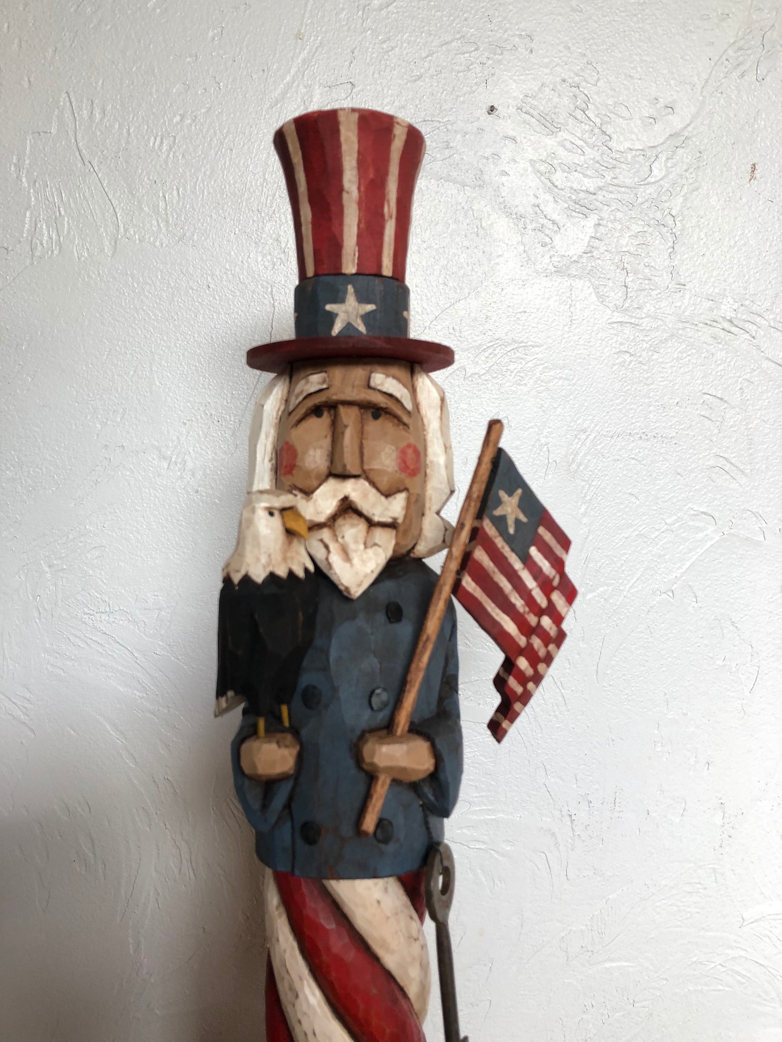 Twirly Uncle Sam Primitive Folk Art Wood Carving | Etsy
