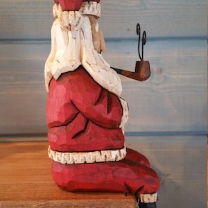 Sitting Santa Primitive Folk Art Woodcarving - Etsy