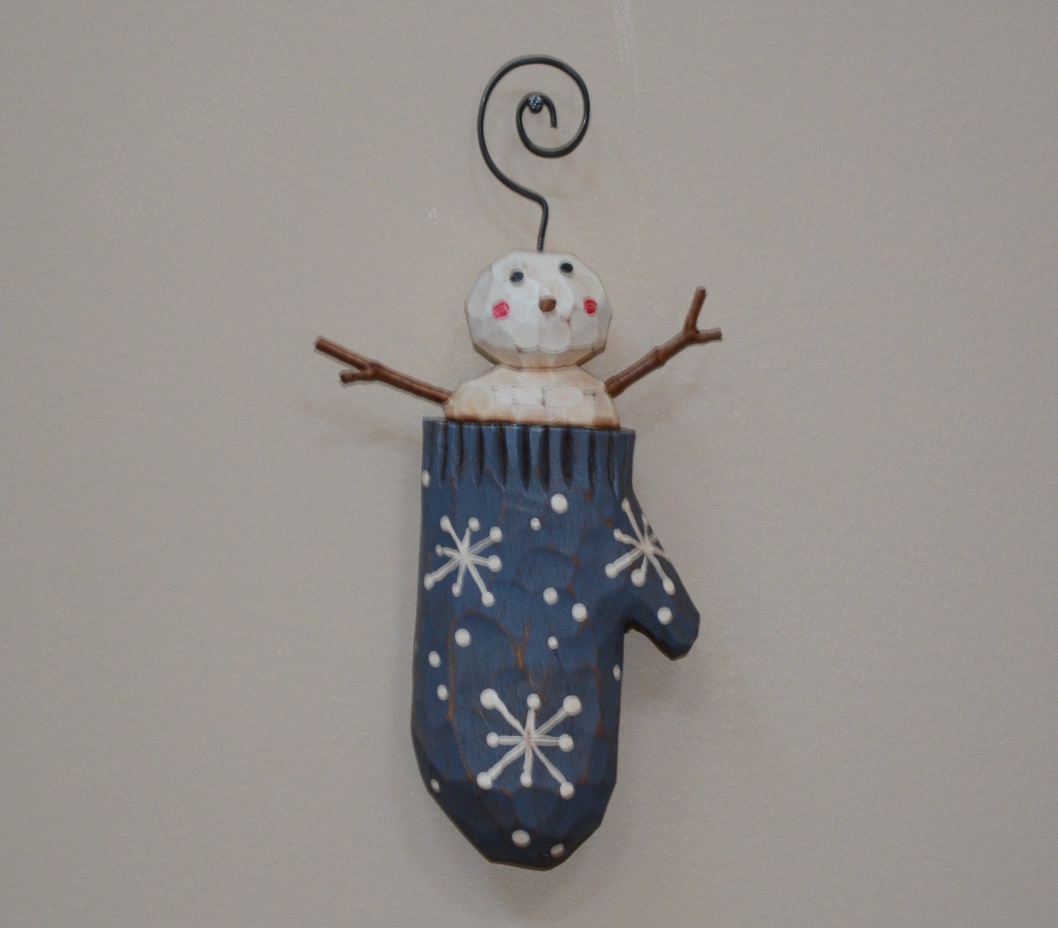 Snow Mitten Primitive Folk Art Christmas Ornament - Etsy