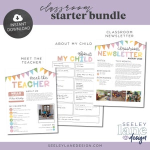 Modern Pastel Classroom Starter Organization Bundle, Meet the Teacher ...