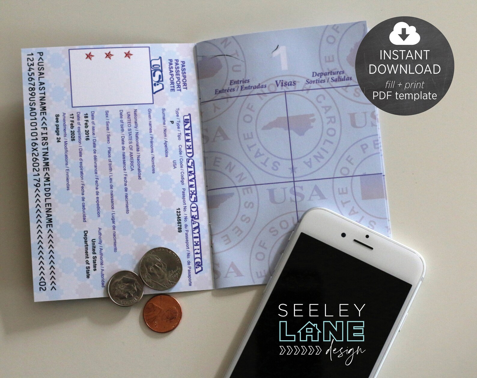 Buy Play or Pretend Passports With Selected Country Stamps Online in ...