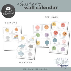 Printable Classroom Perpetual Wall Calendar, Morning Chart, Circle Time ...
