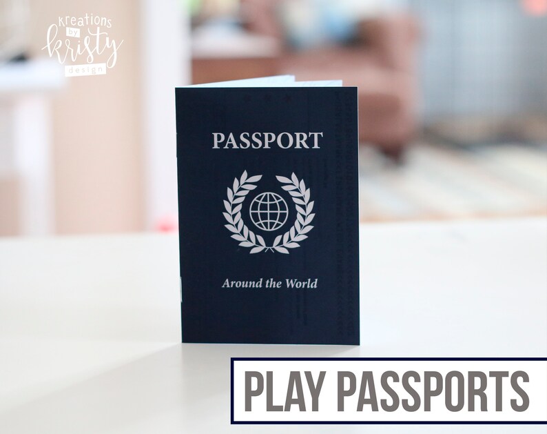 Play or Pretend Passports with selected country stamps | Etsy