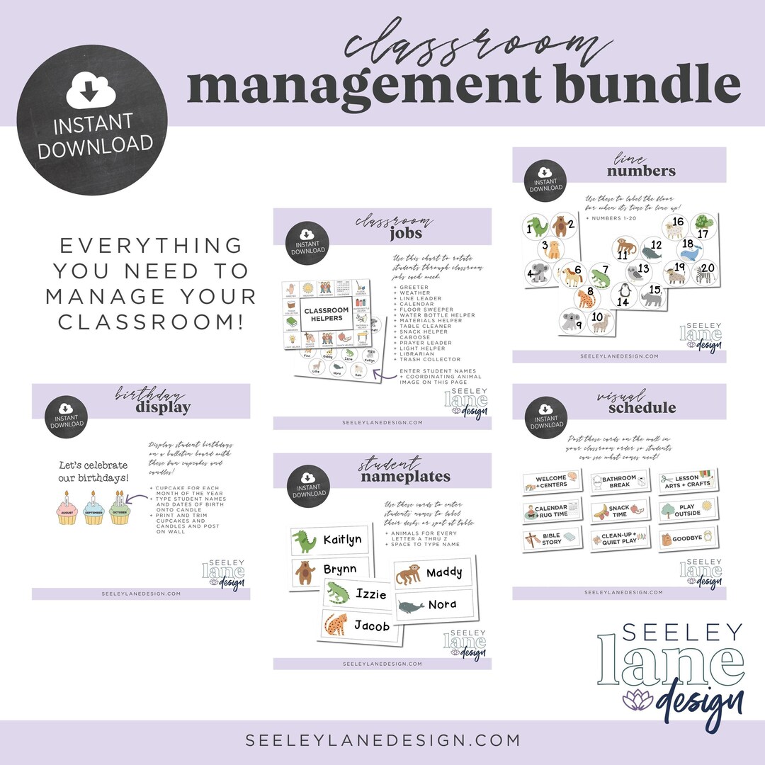 Printable Classroom Management Bundle, Classroom Jobs, Line Numbers ...
