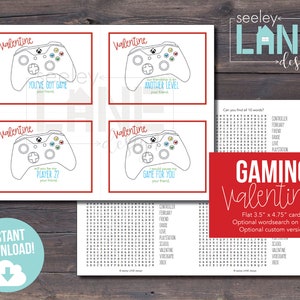 Valentine's Day Printable, Editable Kids' Video Gaming Valentines With ...