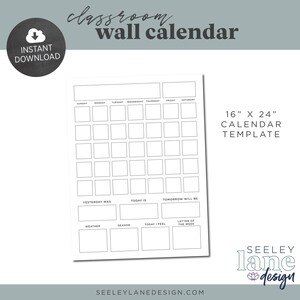 Printable Classroom Perpetual Wall Calendar, Morning Chart, Circle Time ...