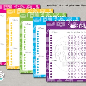 Chore Charts, Digital and Editable PDF, Instant Download - Etsy