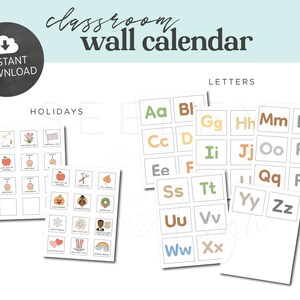 Printable Classroom Perpetual Wall Calendar, Morning Chart, Circle Time ...