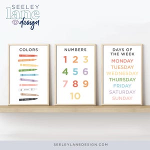 Set of 6 Printable Classroom Posters, Educational Wall Art, Boho ...
