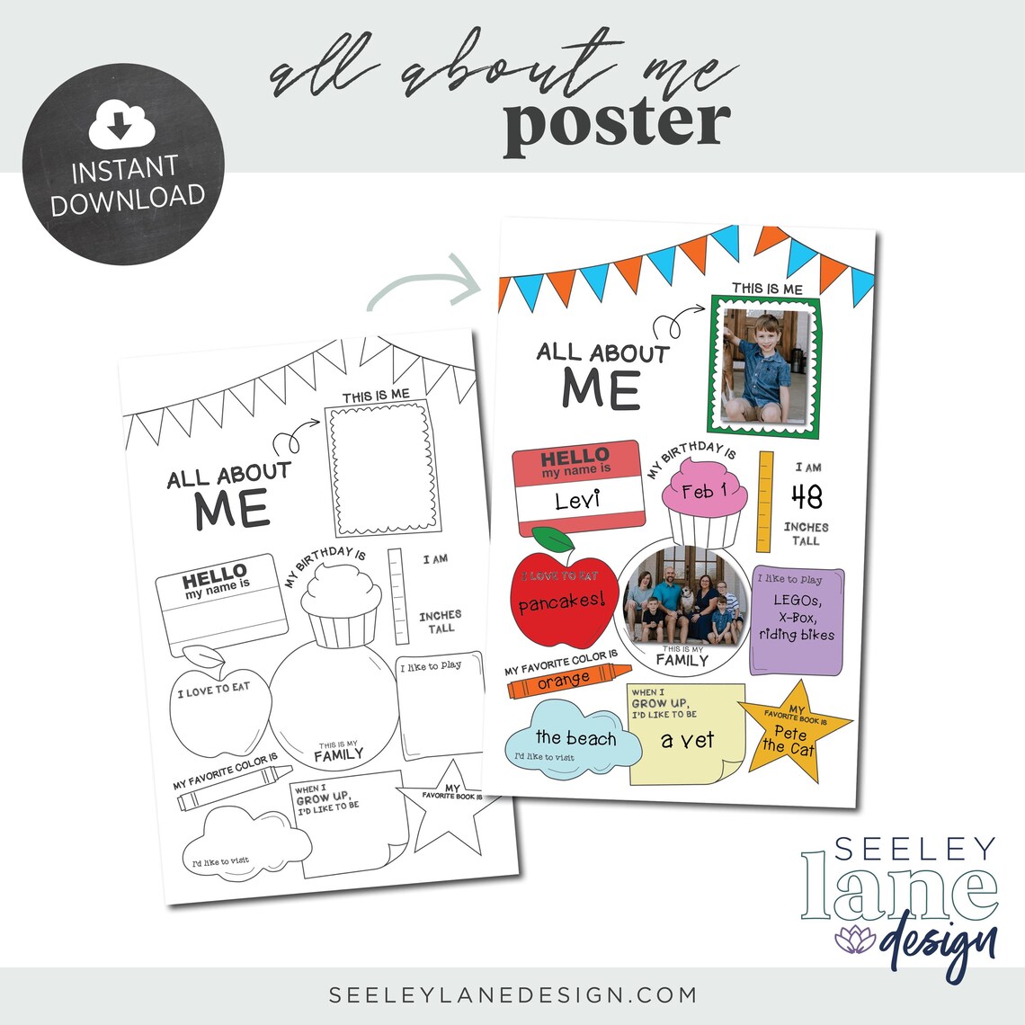 All About Me, Star Student, Student of the Week, Printable Poster ...