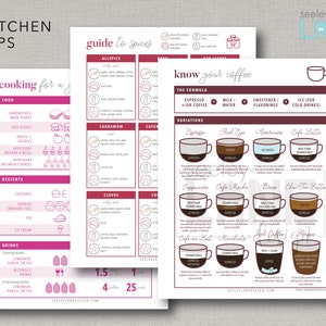 Recipe Book and Binder Kit With Kitchen Tips, Printable and Editable ...