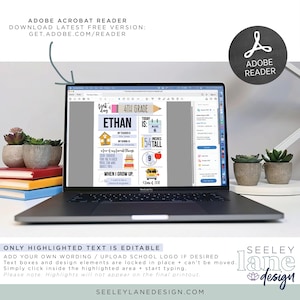 First and Last Day of School Sign PDF, JPG Templates With Child Details ...