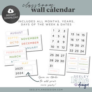 Printable Classroom Perpetual Wall Calendar, Morning Chart, Circle Time ...