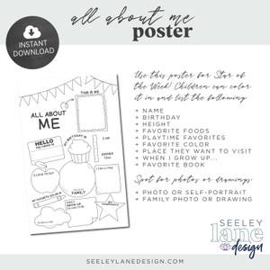 All About Me, Star Student, Student of the Week, Printable Poster ...