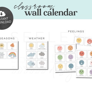 Printable Classroom Perpetual Wall Calendar, Morning Chart, Circle Time ...
