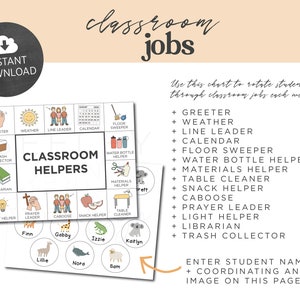 Printable Classroom Management Bundle, Classroom Jobs, Line Numbers ...
