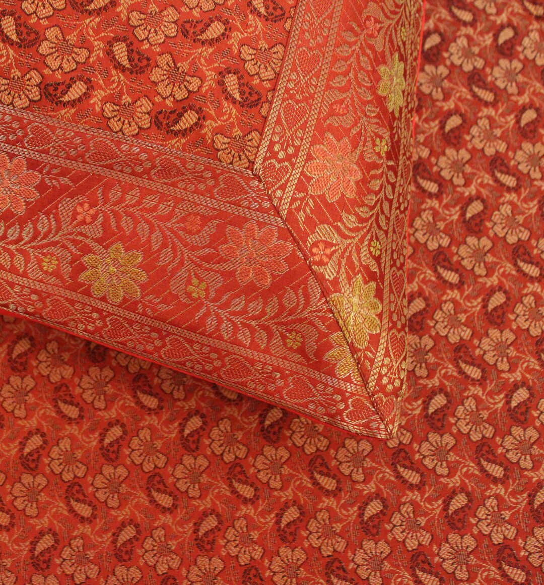 Traditional Indian Weave Duvet Cover Set With Pillow Cases and Brocade ...