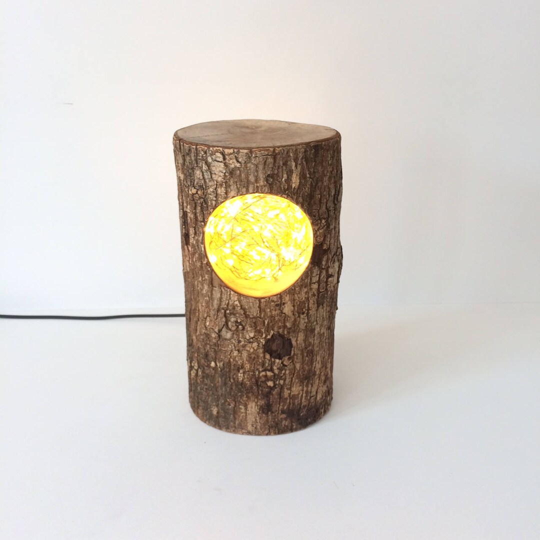 Log Lantern Rustic Log Rustic Lamp Warm Lantern Birds Nest - Etsy