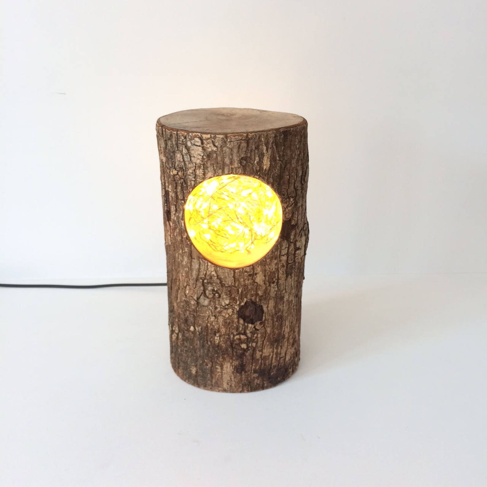 Log Lantern Rustic Log Rustic Lamp Warm Lantern Birds Nest - Etsy