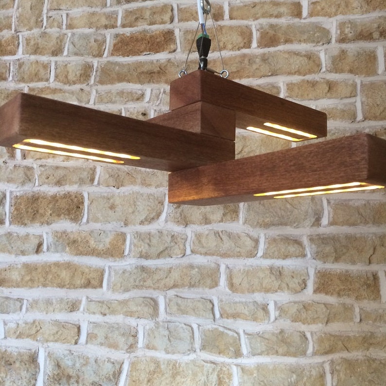 Abstract plafond licht hanger Massief hout modern design - Etsy Nederland