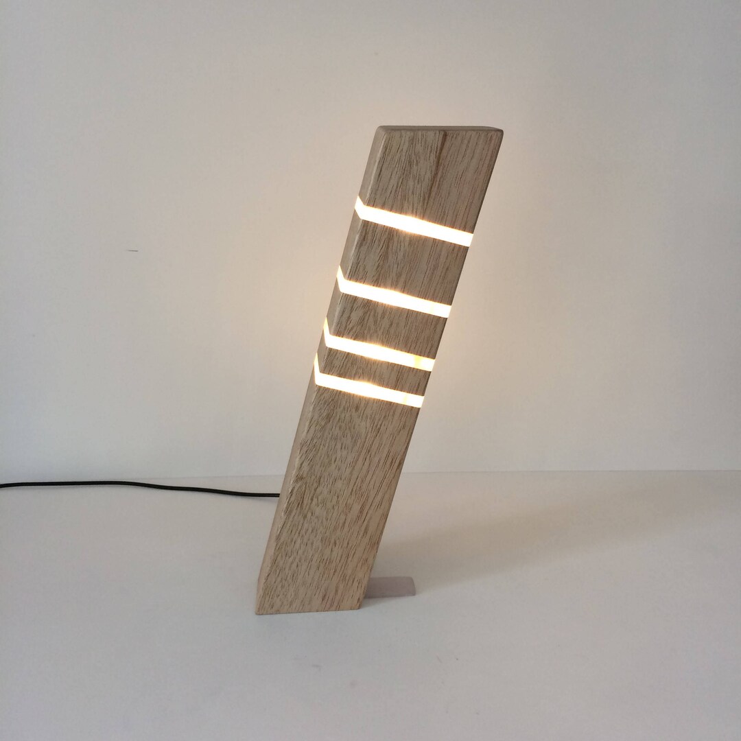Modern Table Lamp, Wooden Lamp, Contemporary Lamp, Bold Lamp, Angled ...