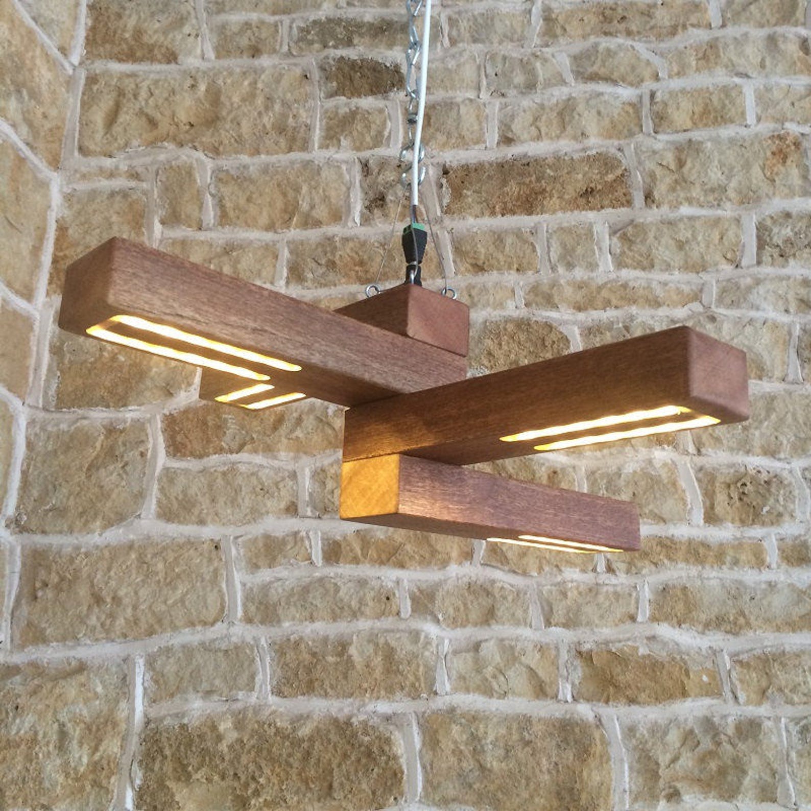 Luz de techo de madera luz colgante de madera lámpara de | Etsy