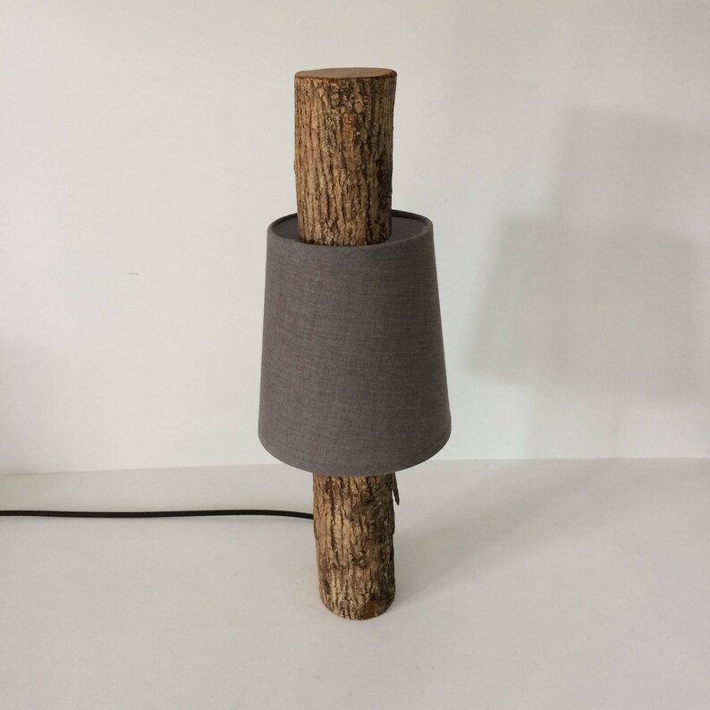Log Lamp Rustic Desk Lamp Table Log Light Shade Bedroom Lamp - Etsy