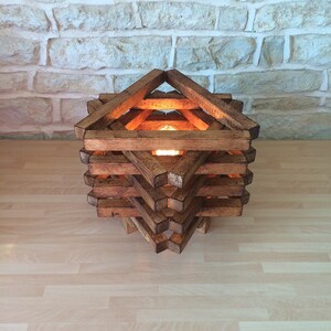 Rustic Floor Lamp Rustic Light Wood Oak Star Shape Handmade Light ...