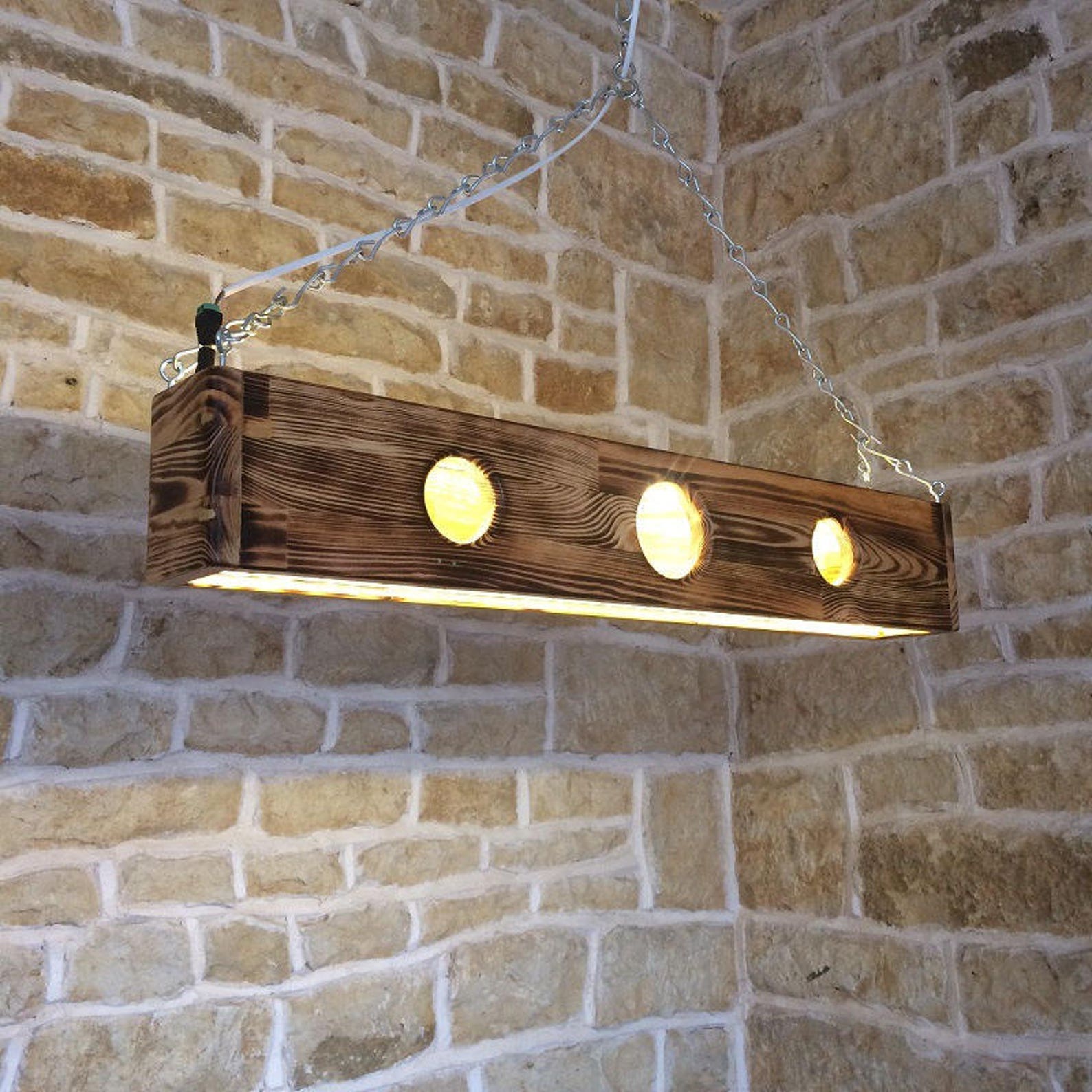 Long Ceiling Light Light Pendant Wooden Light Fixture Wood - Etsy UK