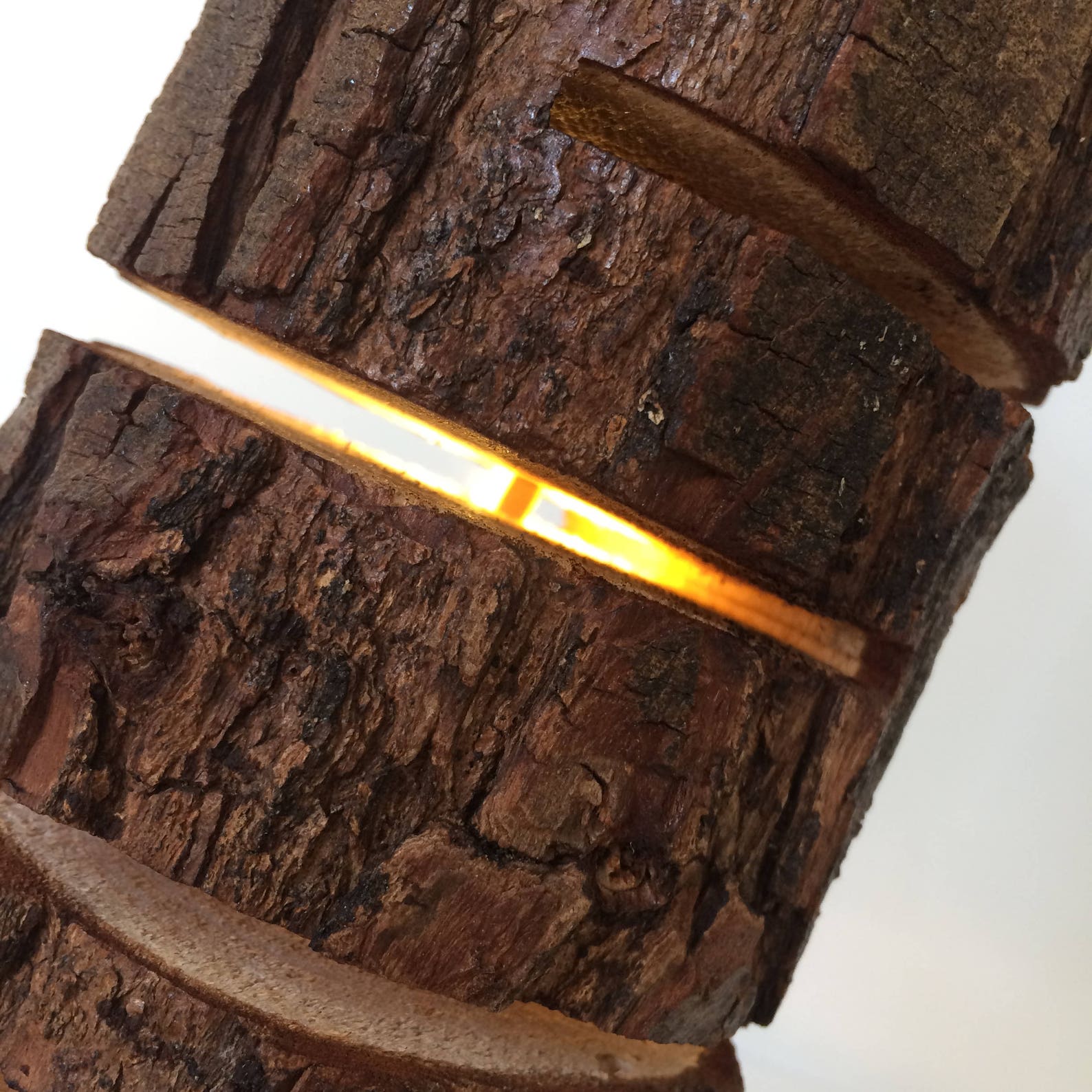 Log lamp log light log slits rustic lamp subtle lighting | Etsy