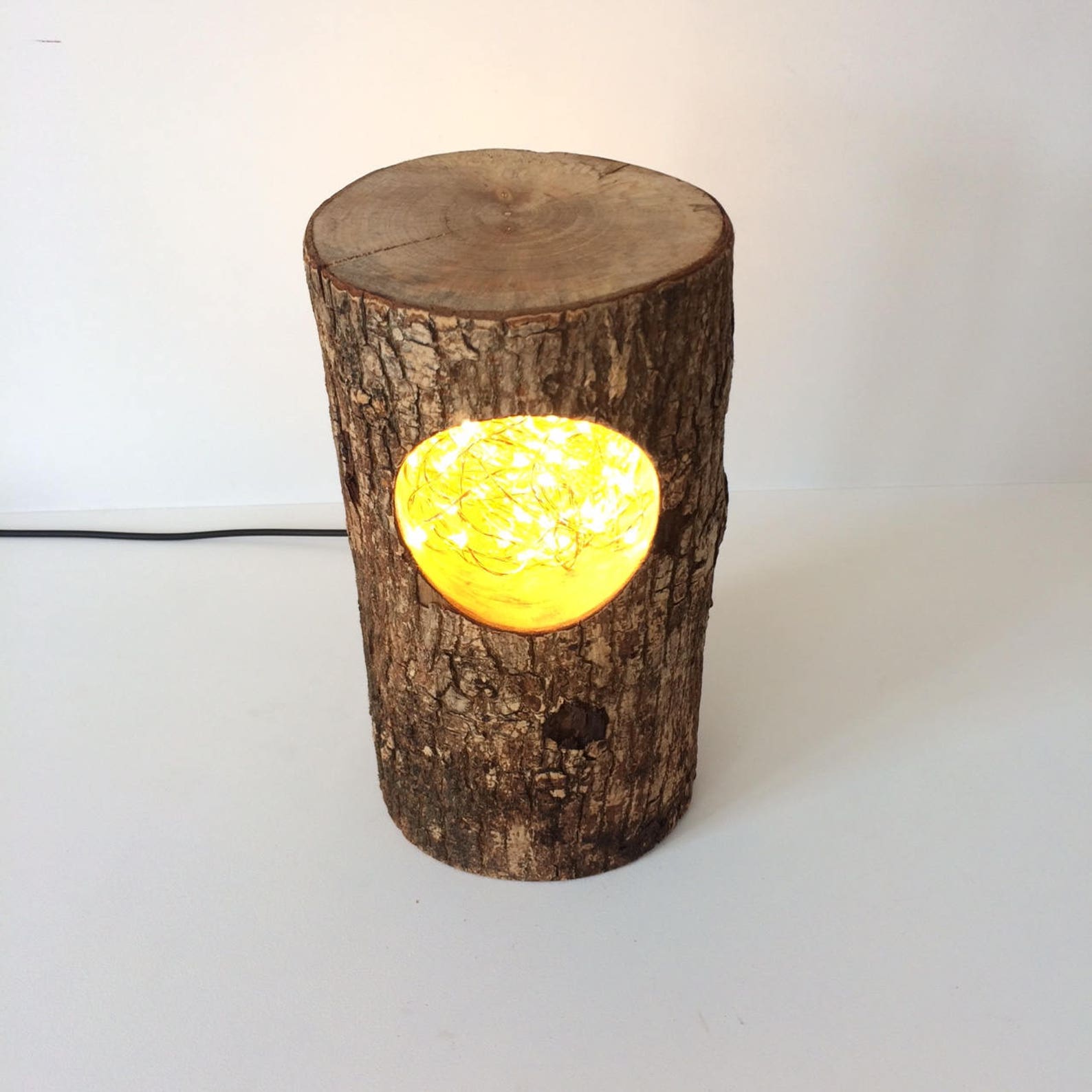 Log Lamp Log Light Rustic Lamp Rustic Lantern Desk Lamp - Etsy