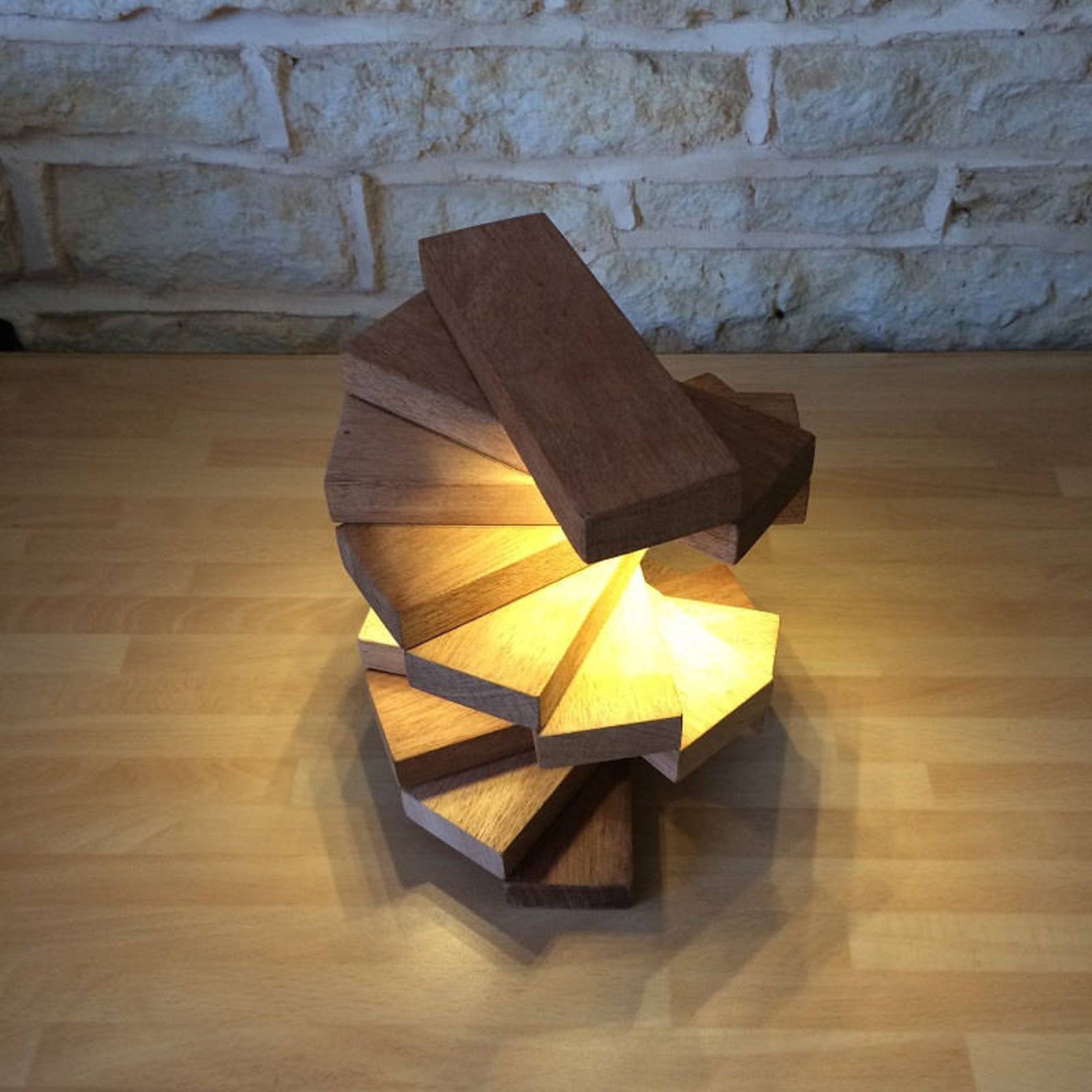 Wood Lovers Gift Unusual Gift Wooden Gift Table Lamp Desk - Etsy