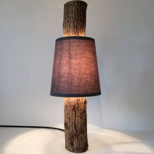 Log Lamp, Log Light, Rustic Table Lamp, Wooden Lamp, Bedroom Lamp ...